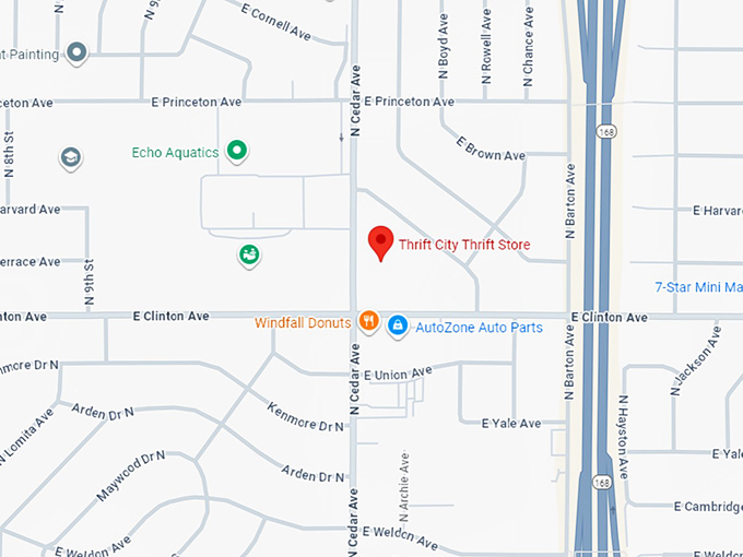 16. thrift city thrift store map