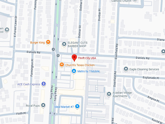 16. thrift city usa map