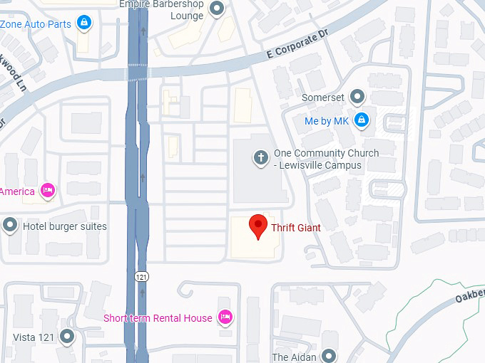 16. thrift giant (2202 s state hwy 121) map