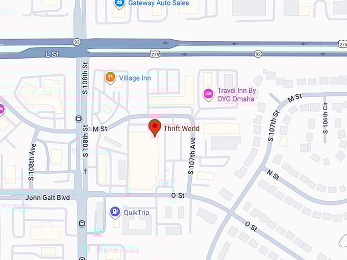 16. thrift world (10765 m st) map