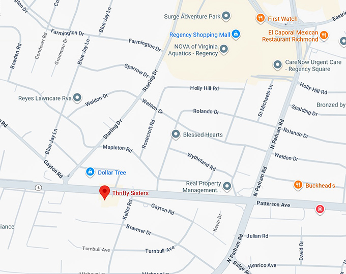 16. thrifty sisters map