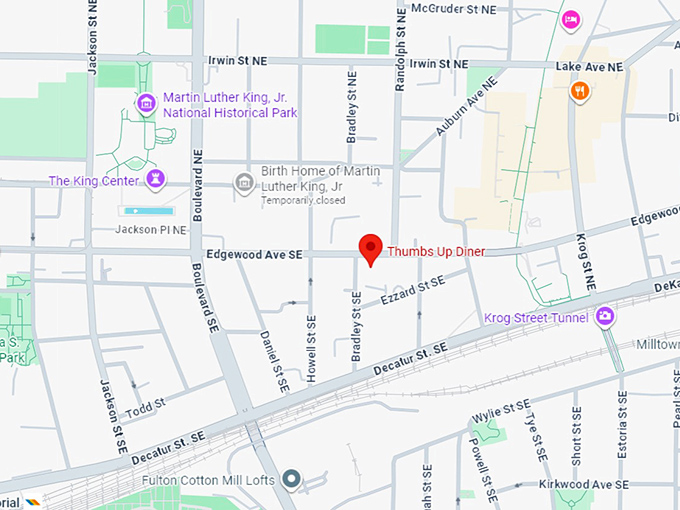 16. thumbs up diner map