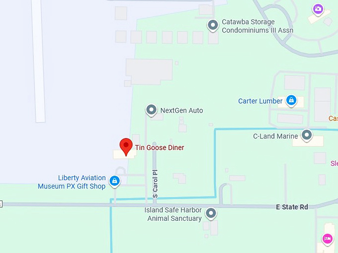 16. tin goose diner map