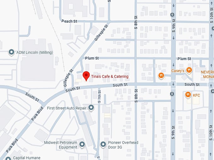 16. tina's cafe & catering map