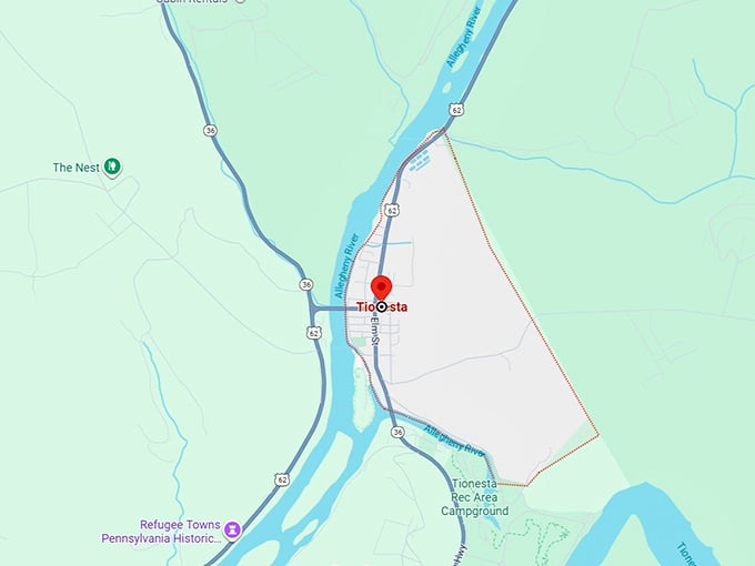 16. tionesta, pa map