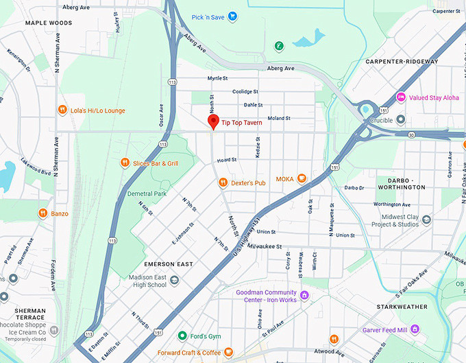 16. tip top tavern map