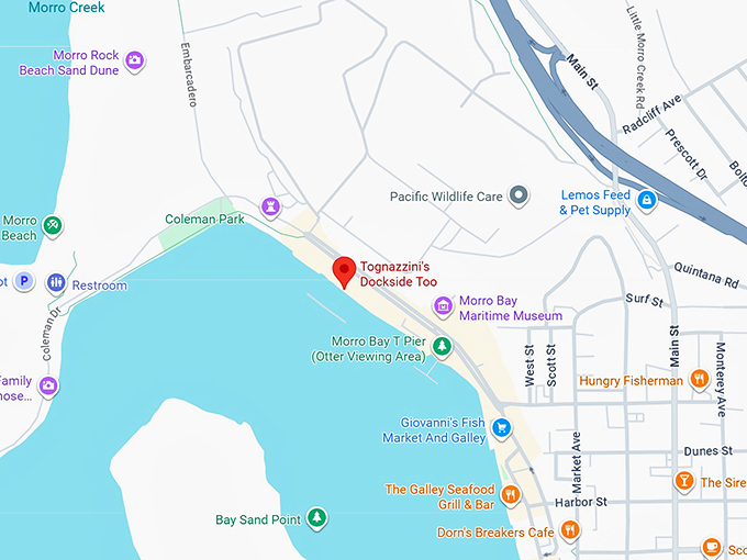 16. tognazzini's dockside too map