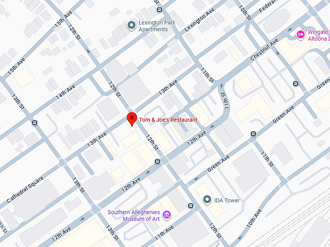 16. tom & joe's restaurant map