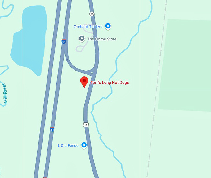 16. tom's long hot dogs map