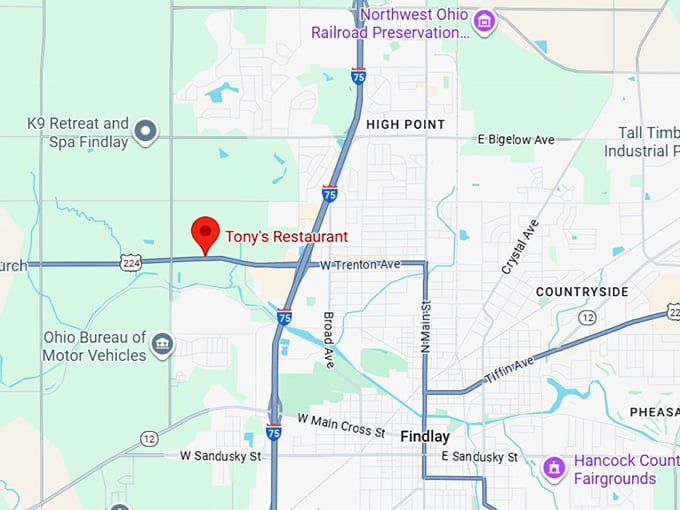 16. tony's restaurant map