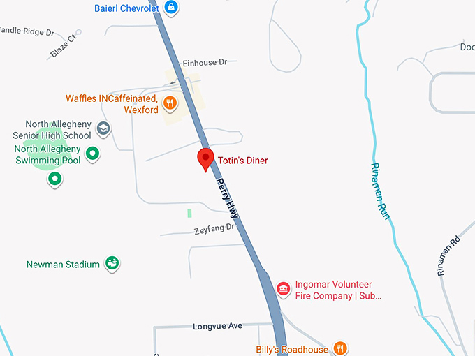 totin&rsquo;s diner map