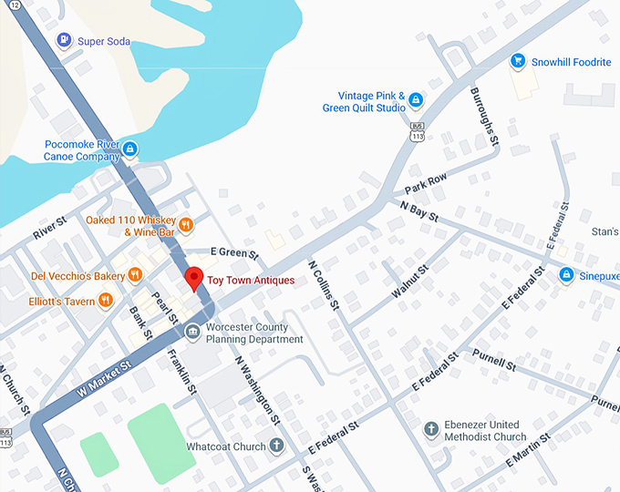 toy town antiques & more map