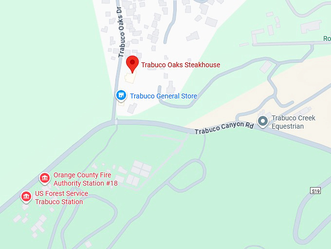 trabuco oaks steakhouse map