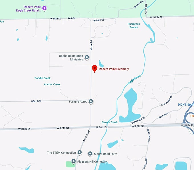16. traders point creamery map