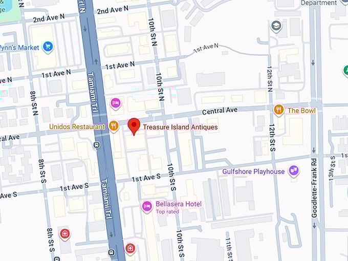 16. treasure island antiques map