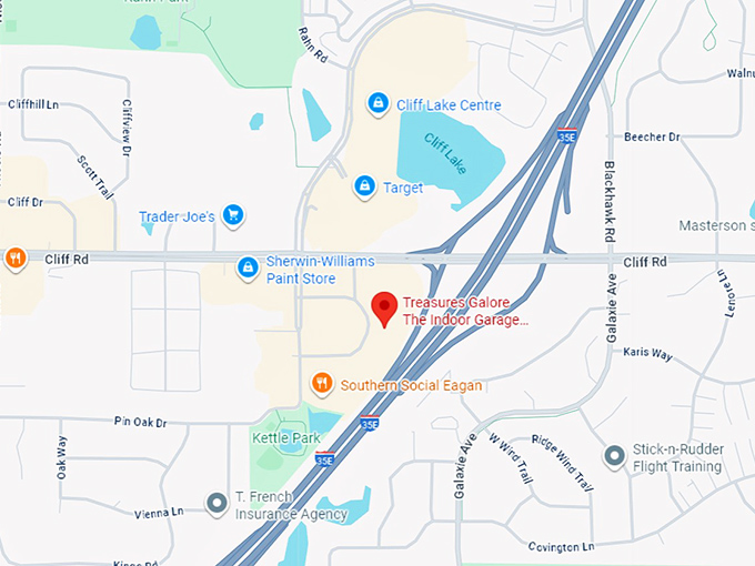 16. treasures galore the indoor garage sale thrift store map