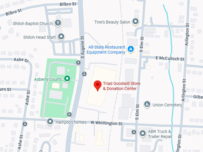 16. triad goodwill store & donation center (1235 s eugene st) map