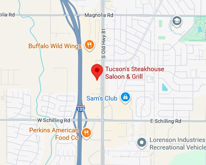 16. tucson's steakhouse saloon & grill map