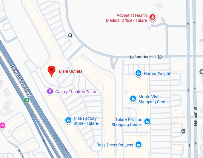 16. tulare outlets map