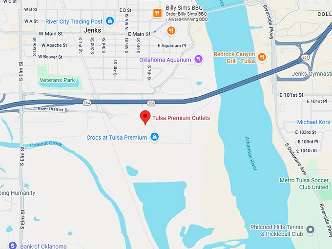 16. tulsa premium outlets map