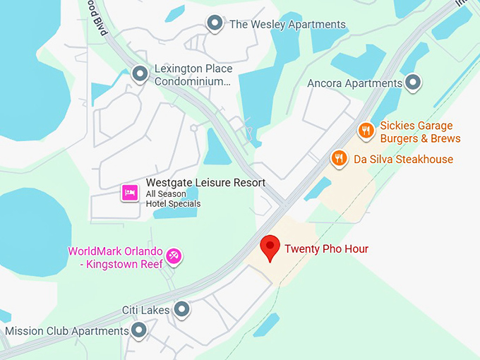 16. twenty pho hour map