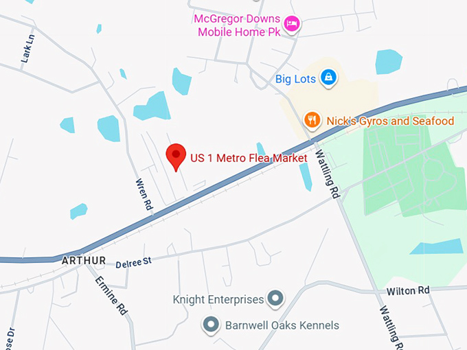 16. us 1 metro flea market (3500 augusta rd) map