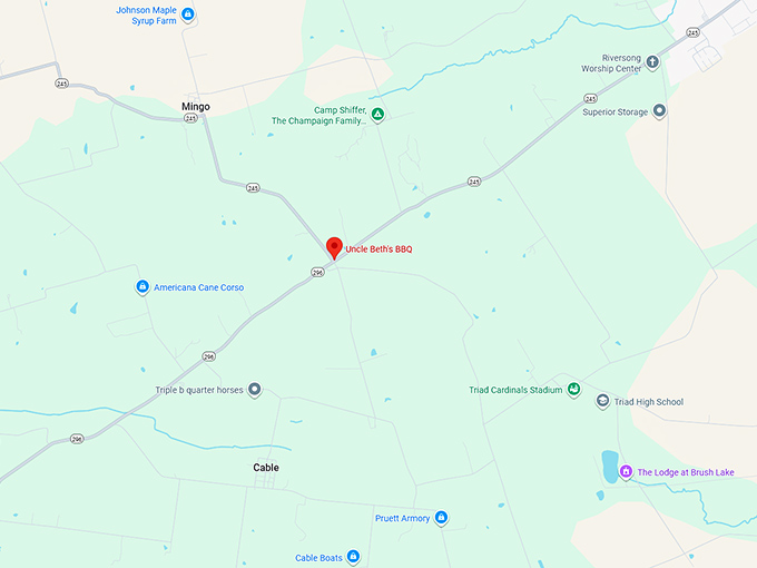 16. uncle beth's bbq map