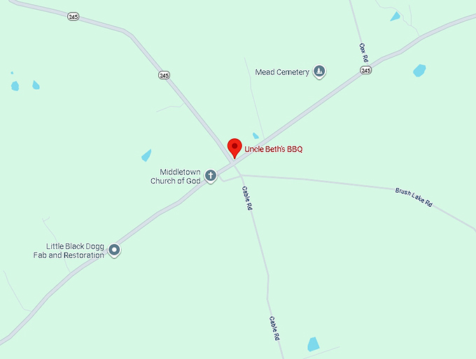 uncle beth's bbq map