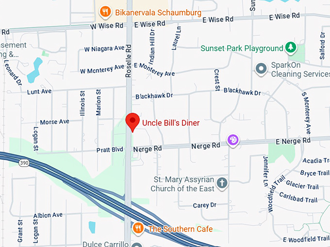 16. uncle bill's diner map