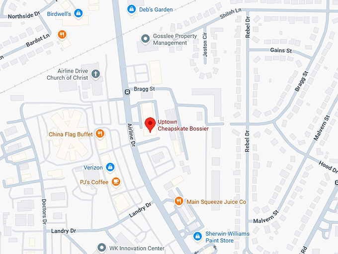 16. uptown cheapskate bossier map