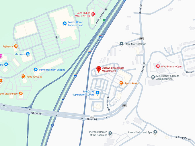 16. uptown cheapskate morgantown map
