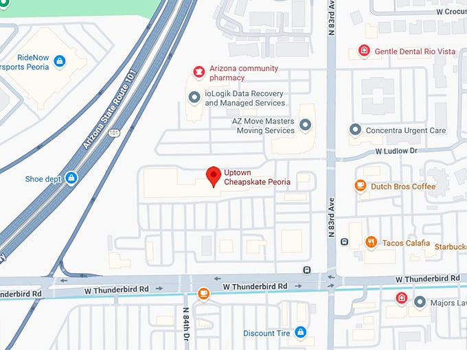 16. uptown cheapskate peoria map