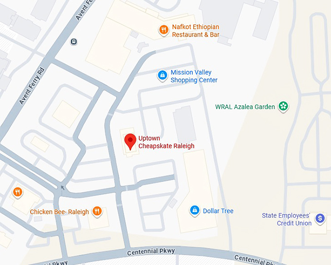 16. uptown cheapskate raleigh map