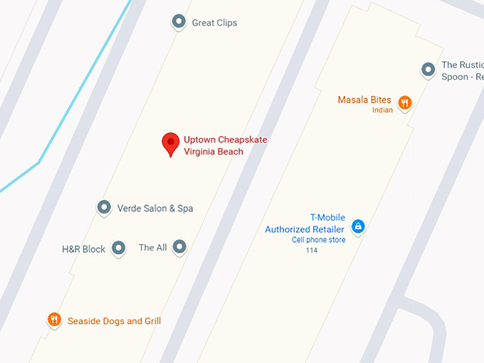 16. uptown cheapskate virginia beach map