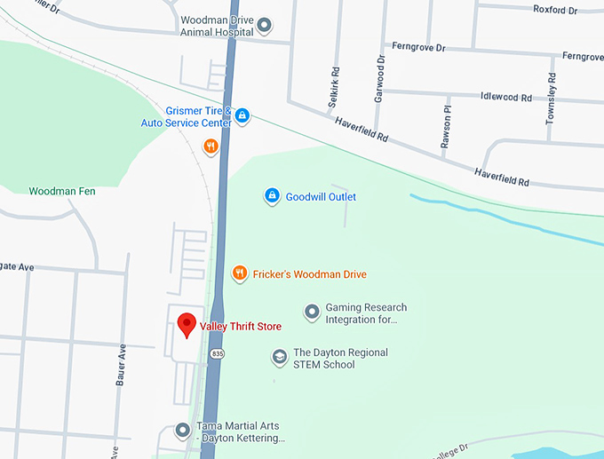 16. valley thrift store map