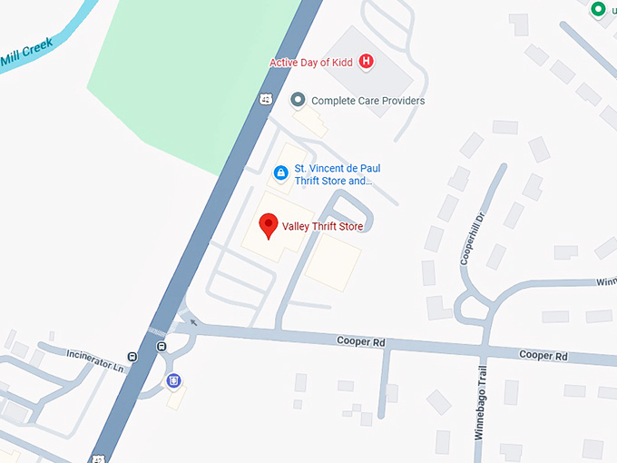 16. valley thrift store map