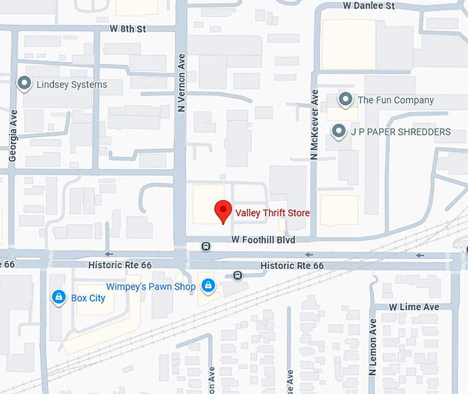 valley thrift store map