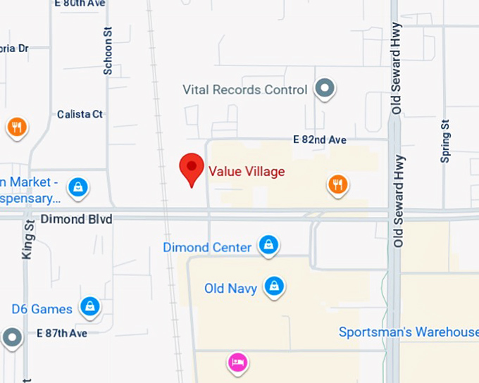 16. value village (501 e dimond blvd) map