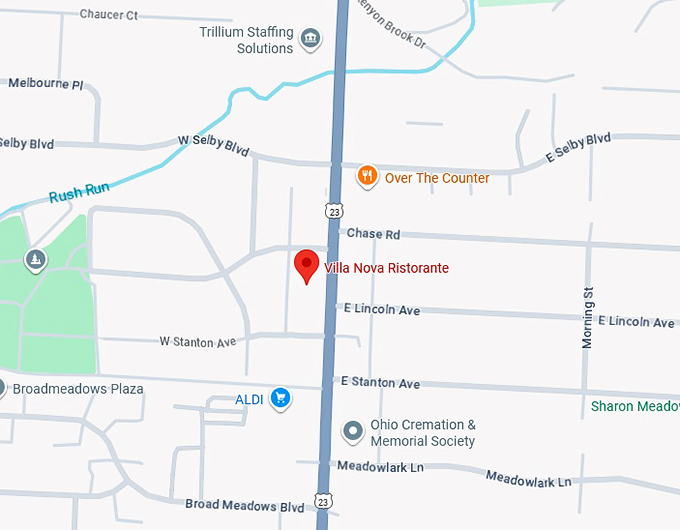 16. villa nova ristorante map