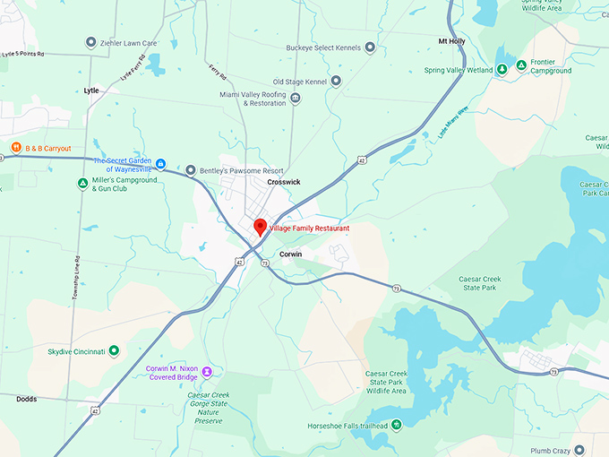 16. village family restaurant map