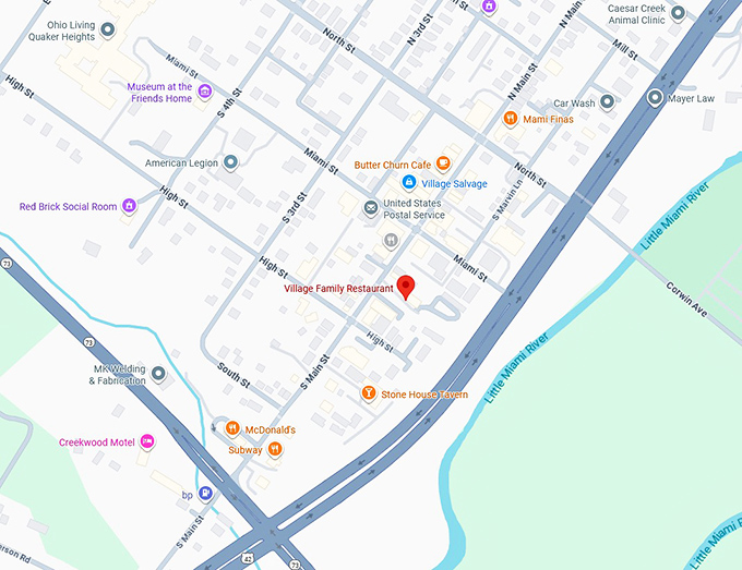 16. village family restaurant map