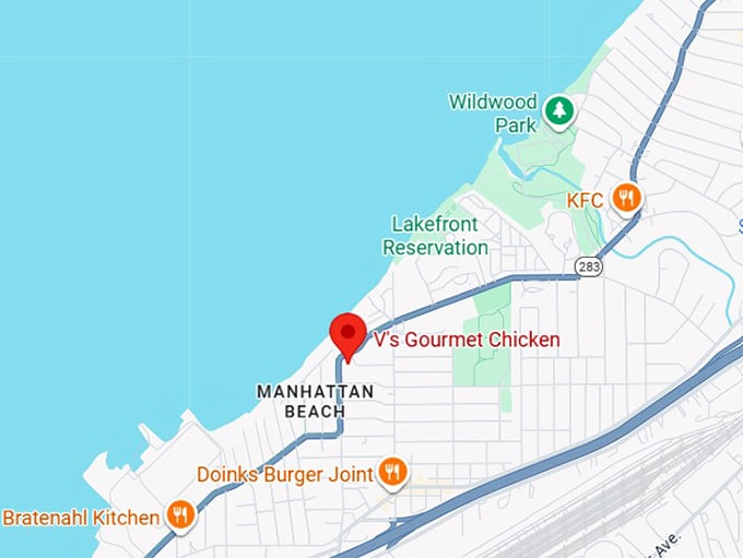 16. v's gourmet chicken map