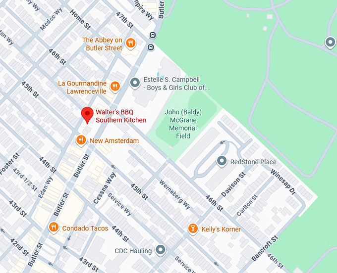 16. walter's bbq southern kitchen map