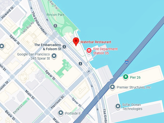 16. waterbar restaurant map