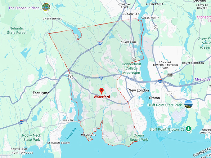 16. waterford, ct map