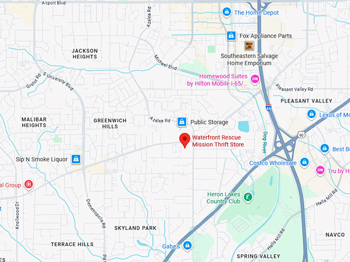 16. waterfront thrift store map