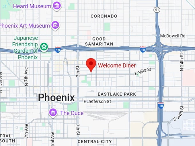 16. welcome diner map