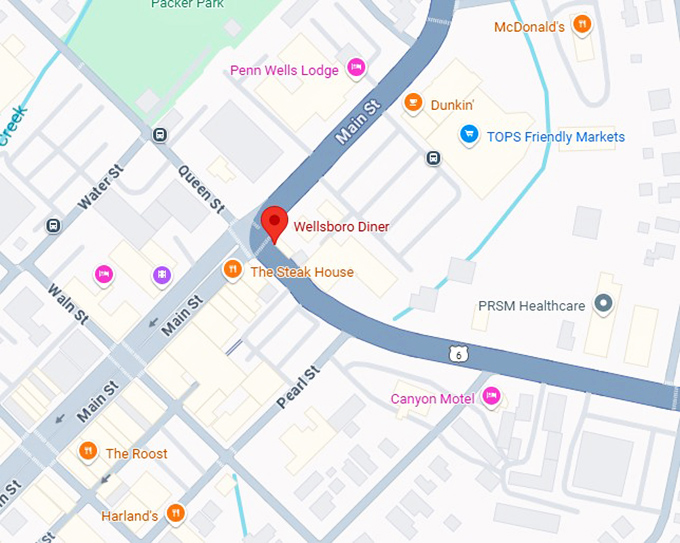 16. wellsboro diner map