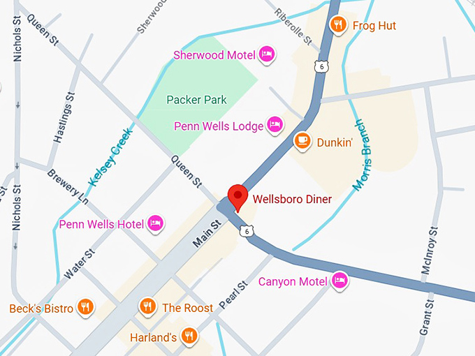 16. wellsboro diner map