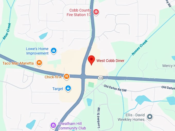 16. west cobb diner map